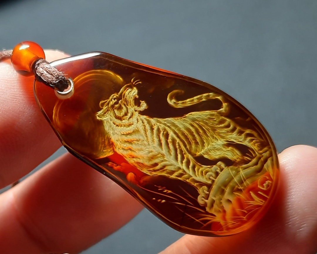 Amber Pendant Tiger - Etsy