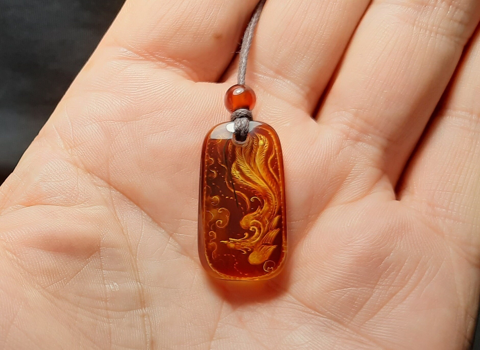 Amber Pendant Phoenix - Etsy