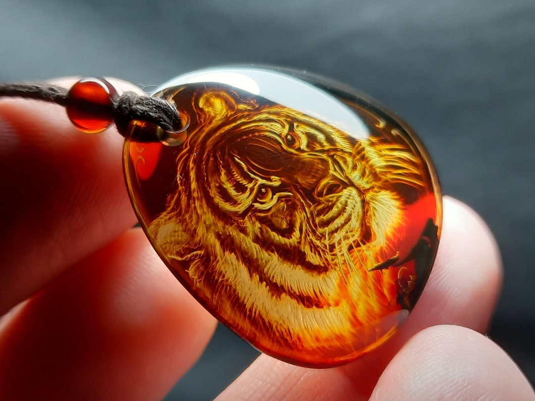 Amber Pendant Tiger - Etsy