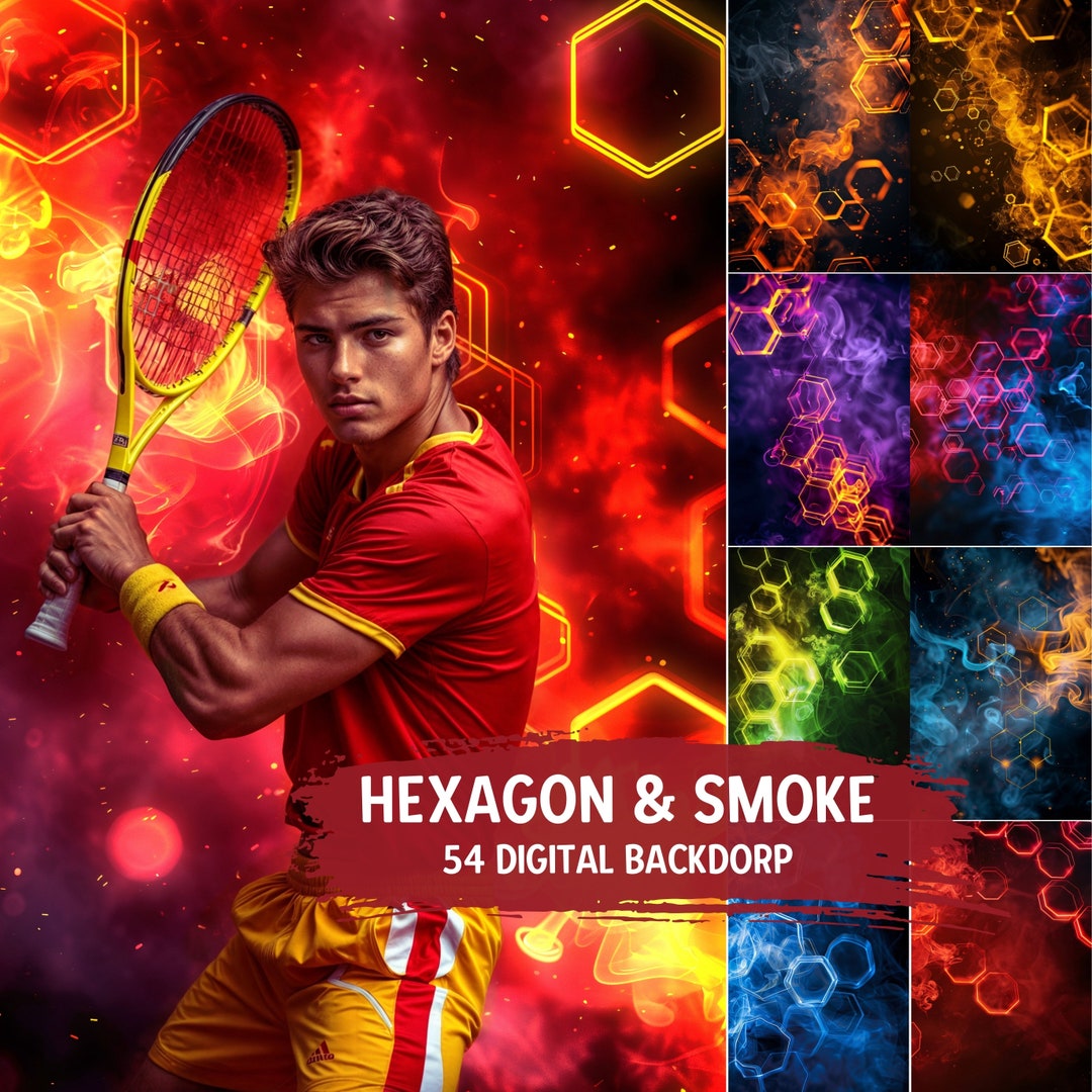 Hexagon and Smoke Sports Digital Backdrops, Football, Football ...