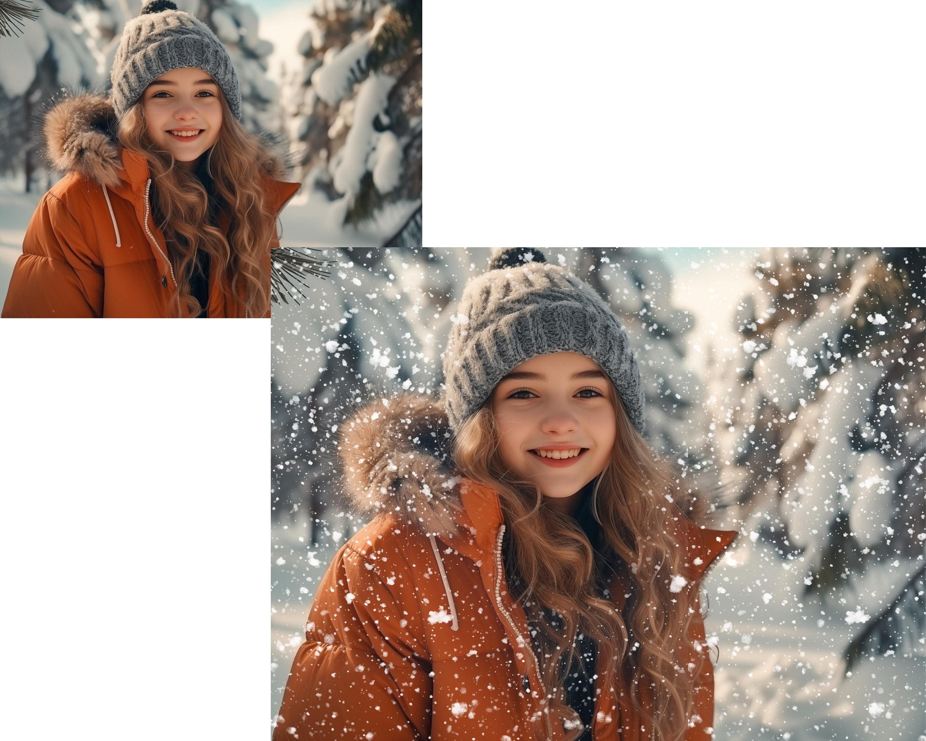 70 Realistic Falling Snow Photoshop Overlays, Christmas Snowflakes ...