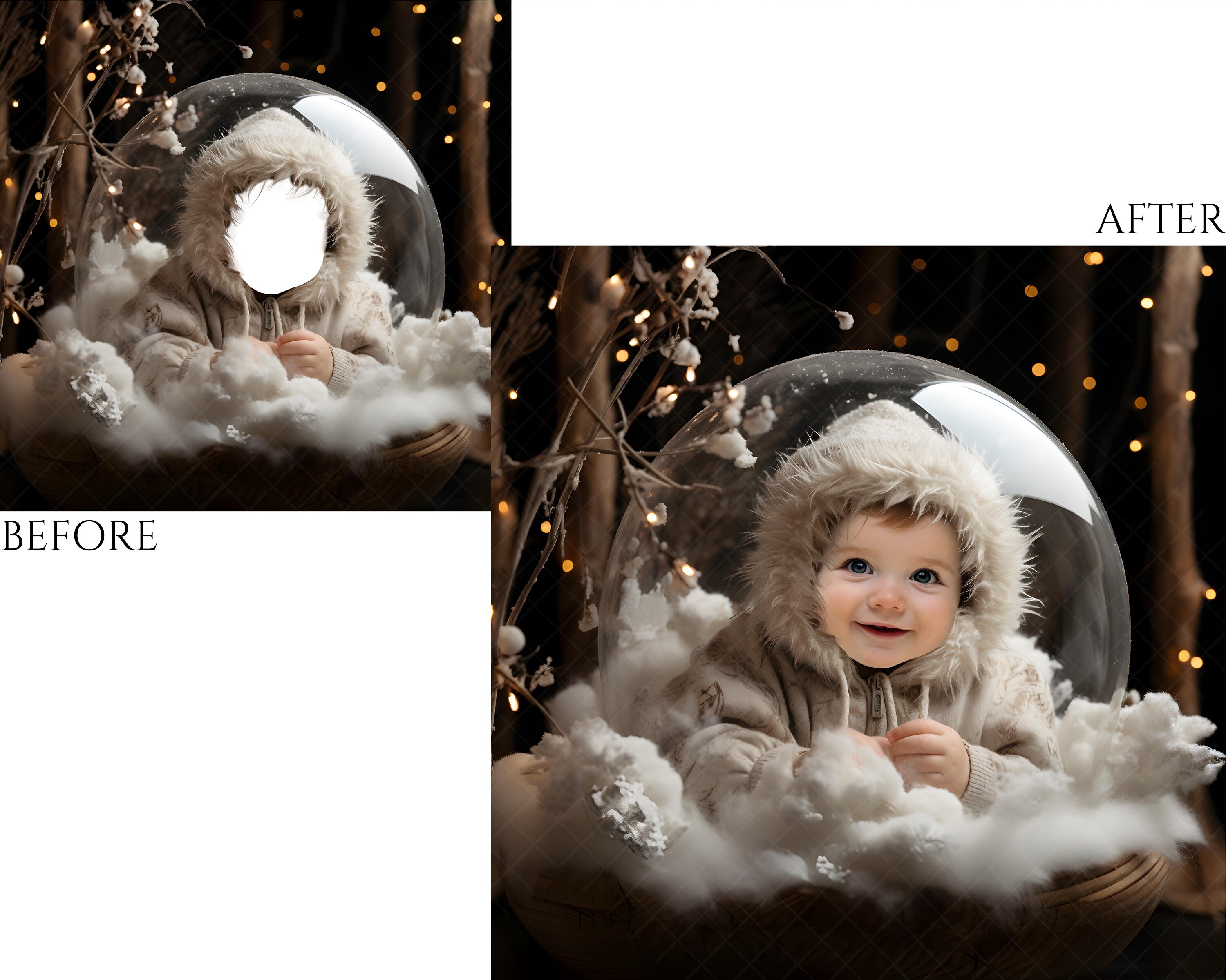 Crystal Sphere Newborn Backdrops Face Insert Digital - Etsy