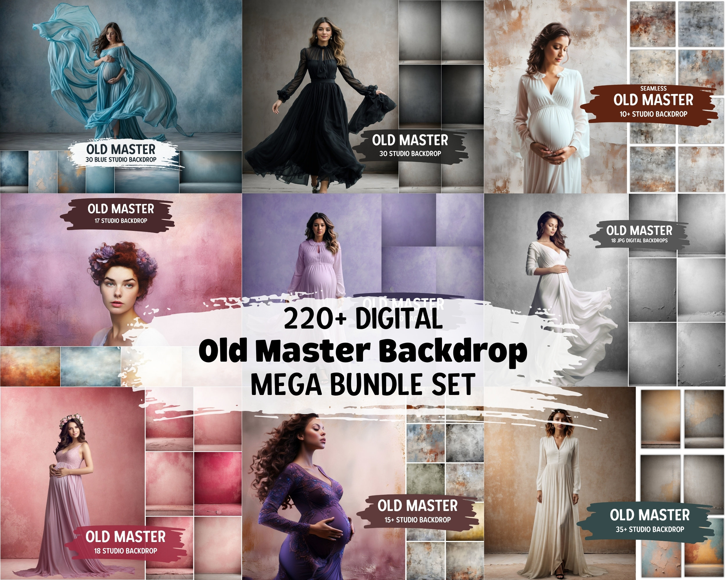 Bundle Old Master Background, Vertical and Horizontal Portrait ...