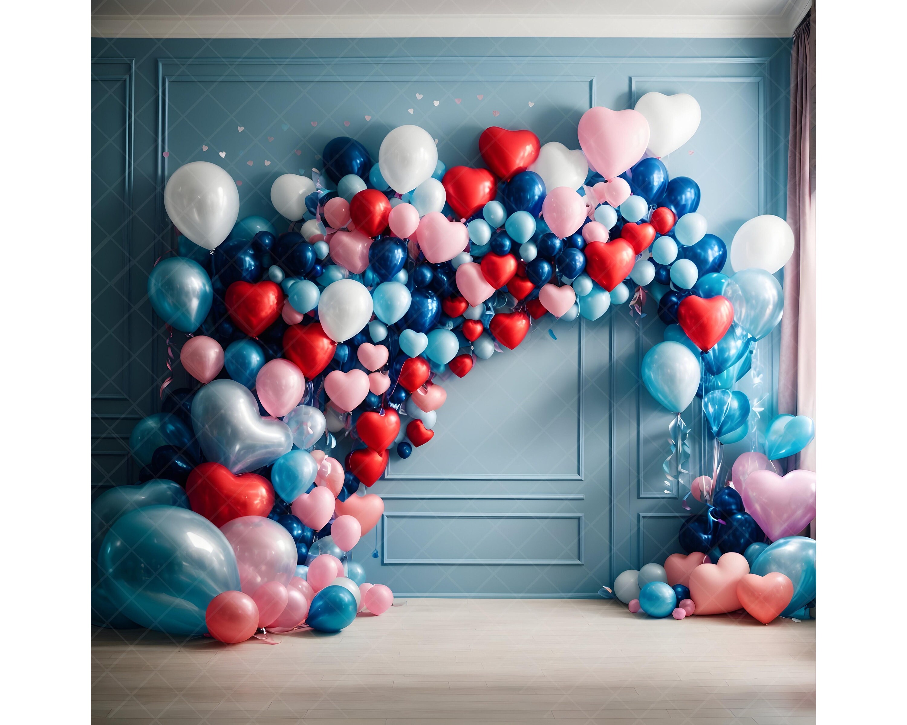 Bundle Digital Backdrop, Balloon Room Wall Digital Backdrop, Arch ...