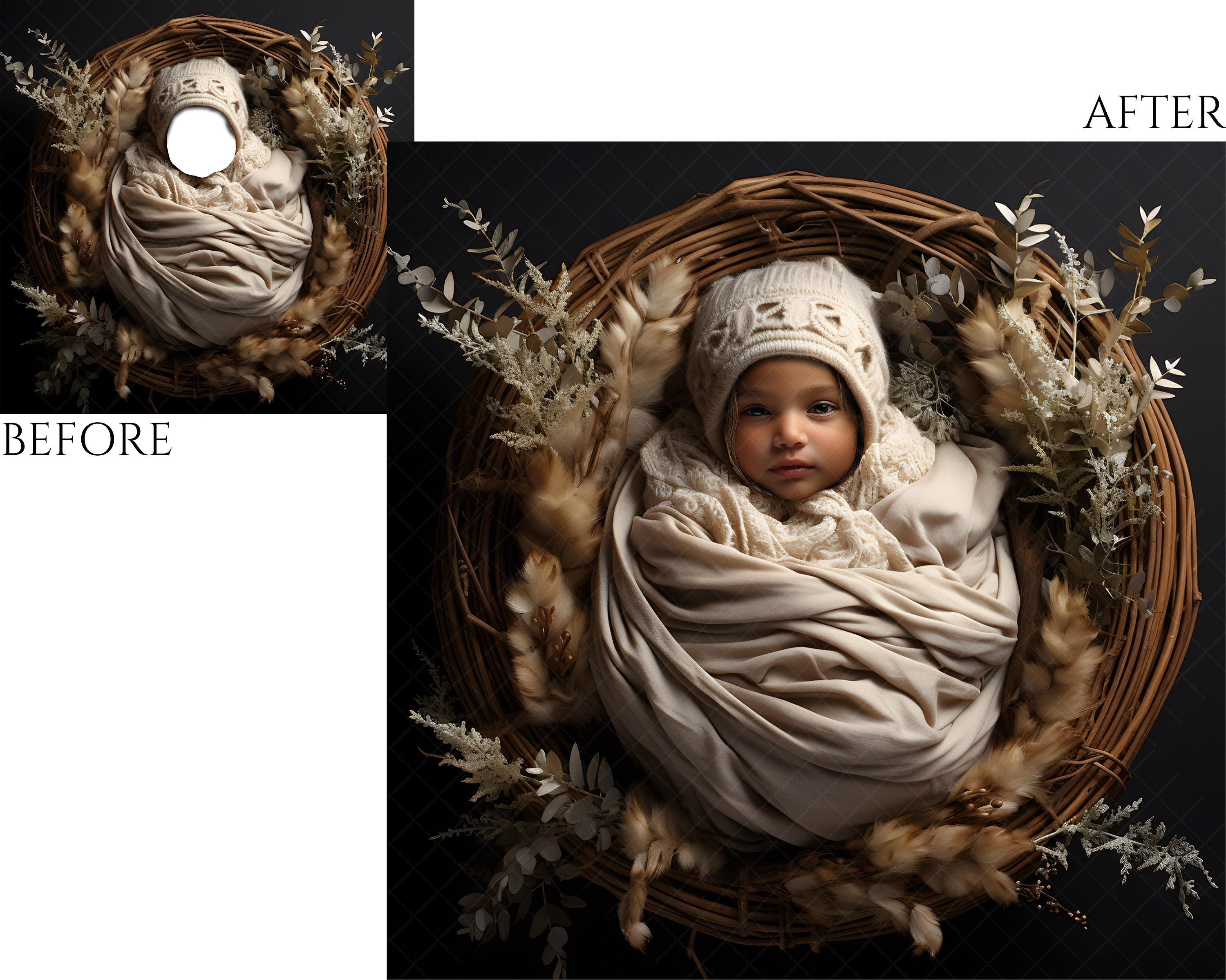 Newborn Face Insert Digital Backdrops, Photoshop Composite Digital ...