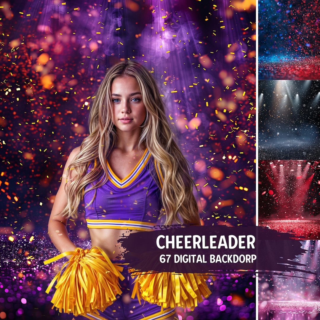 67 Cheerleader Digital Backdrops for Sport Photography Cheer ...