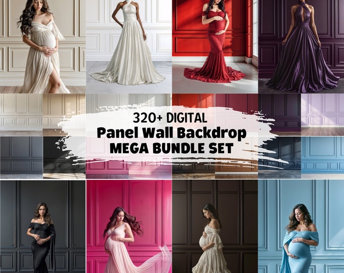 Set of Digital Wallpapers for Panel Walls, Marble Walls, Maternity Backgrounds, Overlays of ...