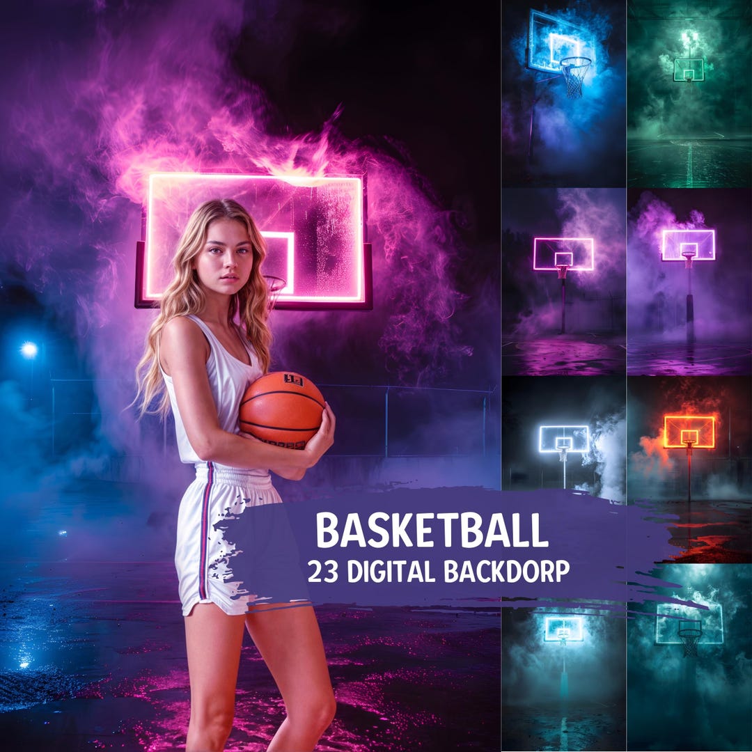 Basketball Digital Backdrop for Sports Photography School Basketball ...