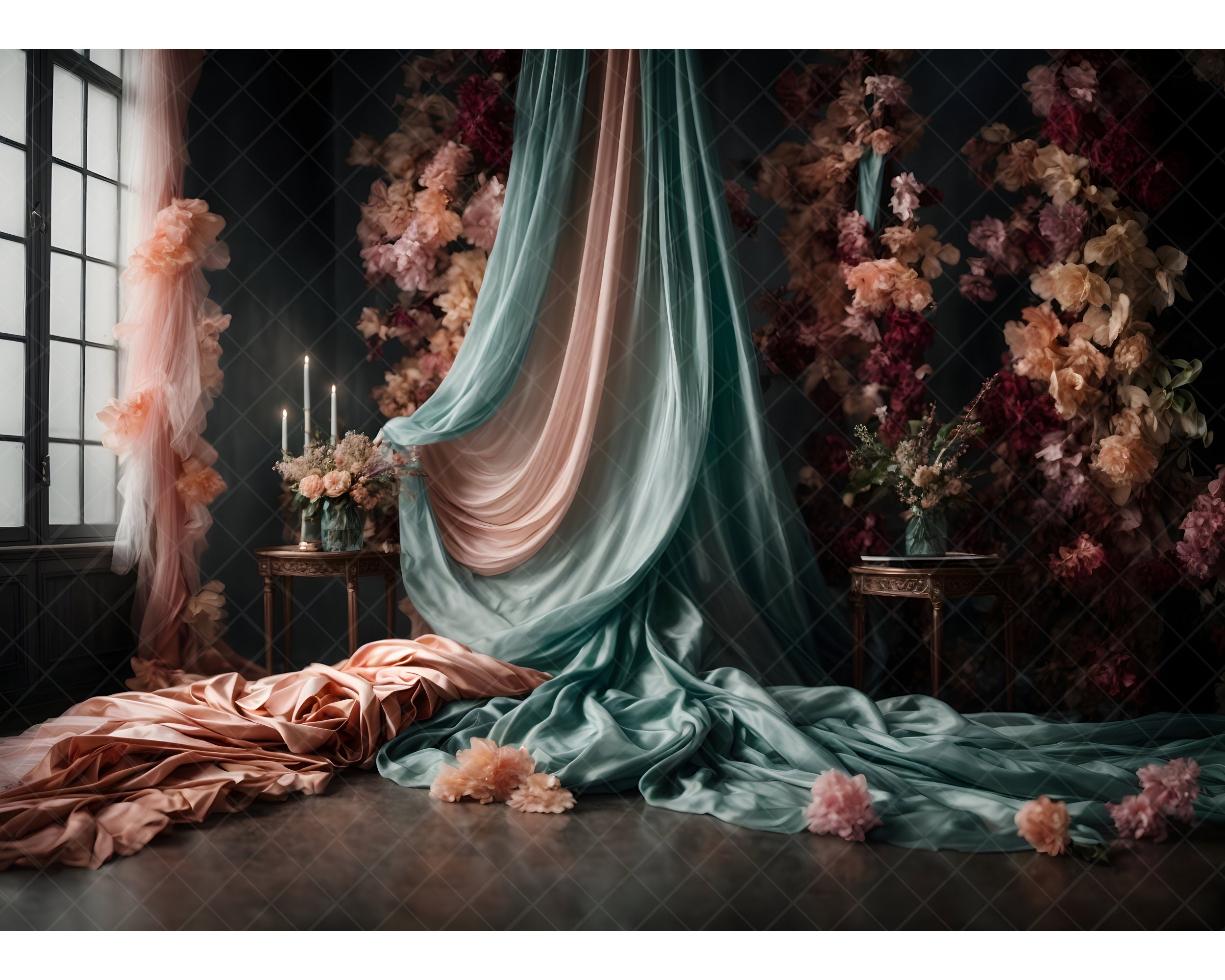 Flowing Fabric Maternity Digital Backdrops Silk Overlays, Silk Fabric ...