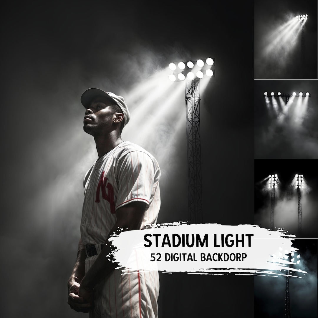 Baseball Fog Stadium Light Backdrops Sports Digital Backgrounds Sports ...