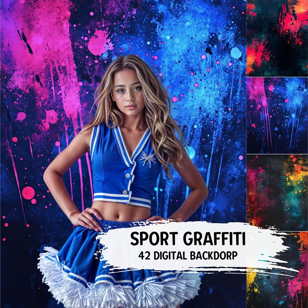 Graffiti Sports Backdrops With Baseball, Basketball, Soccer Team ...