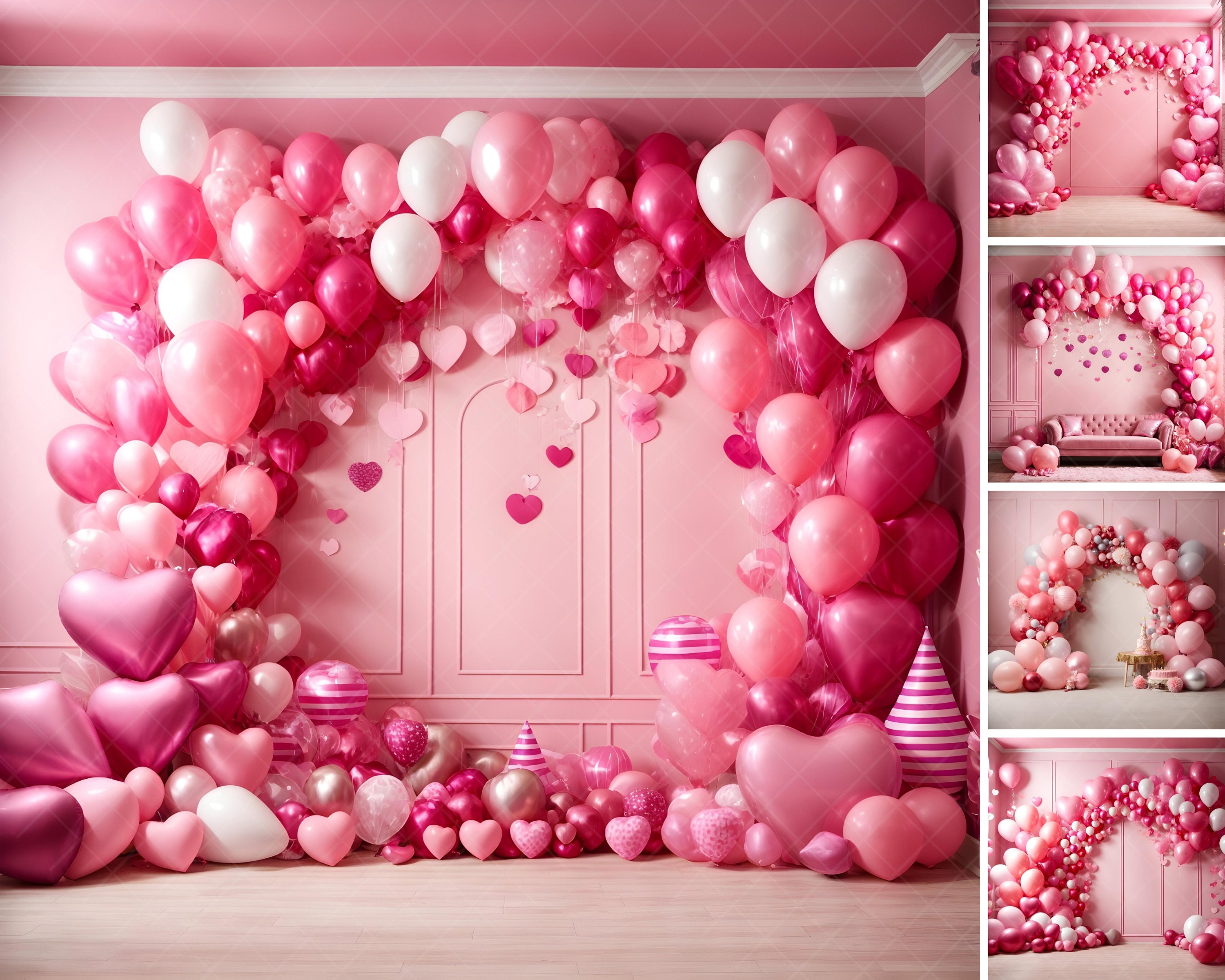 Bundle Digital Backdrop, Balloon Room Wall Digital Backdrop, Arch ...