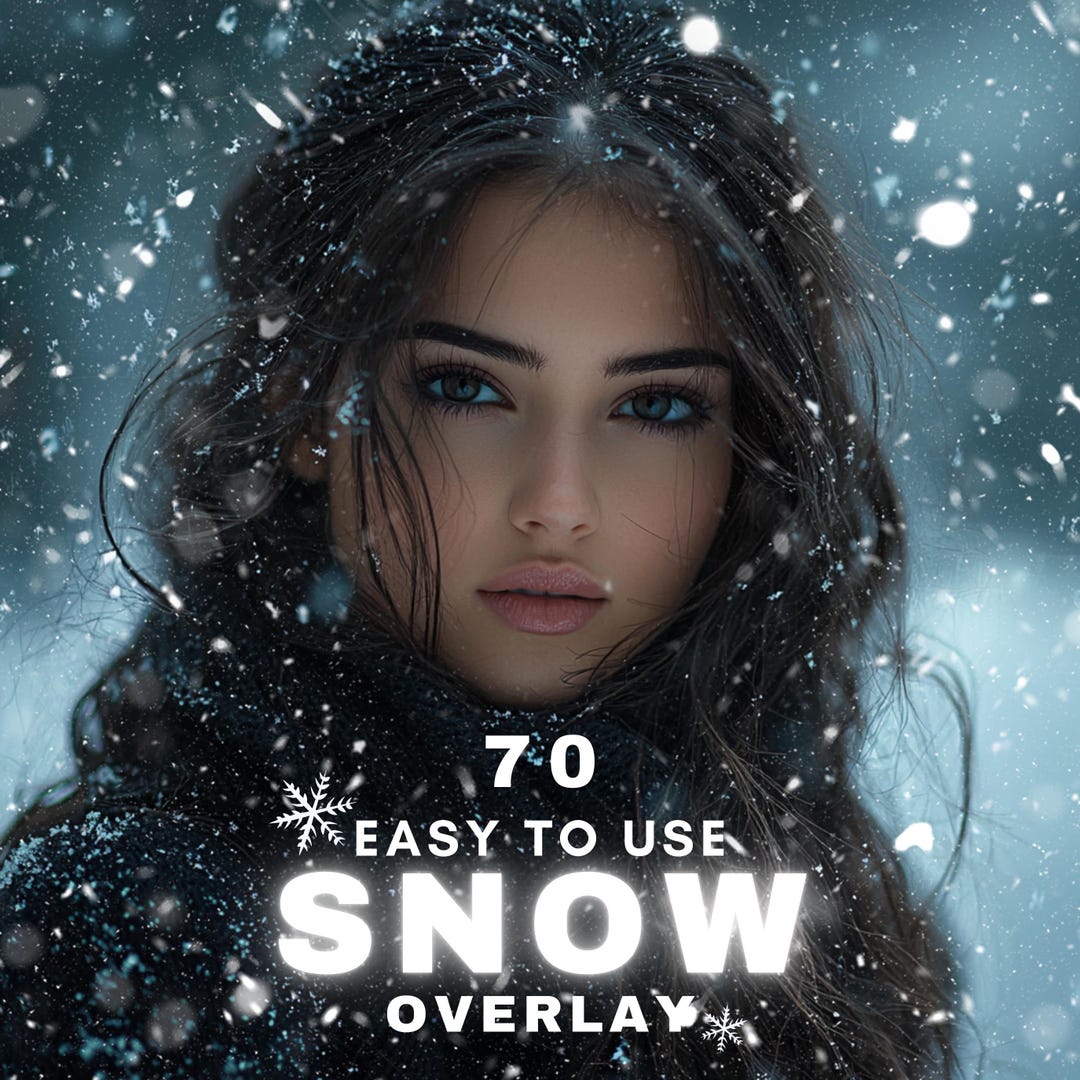 70 Realistic Falling Snow Photoshop Overlays, Christmas Snowflakes ...