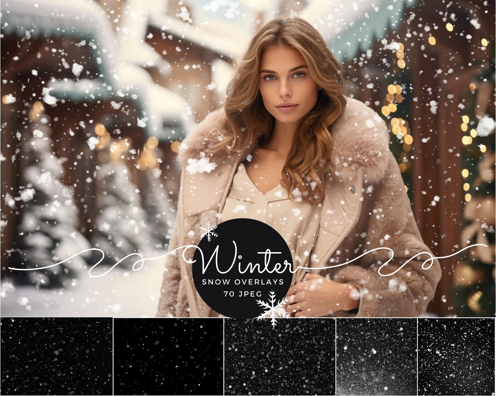 70 Realistic Falling Snow Photoshop Overlays, Christmas Snowflakes ...