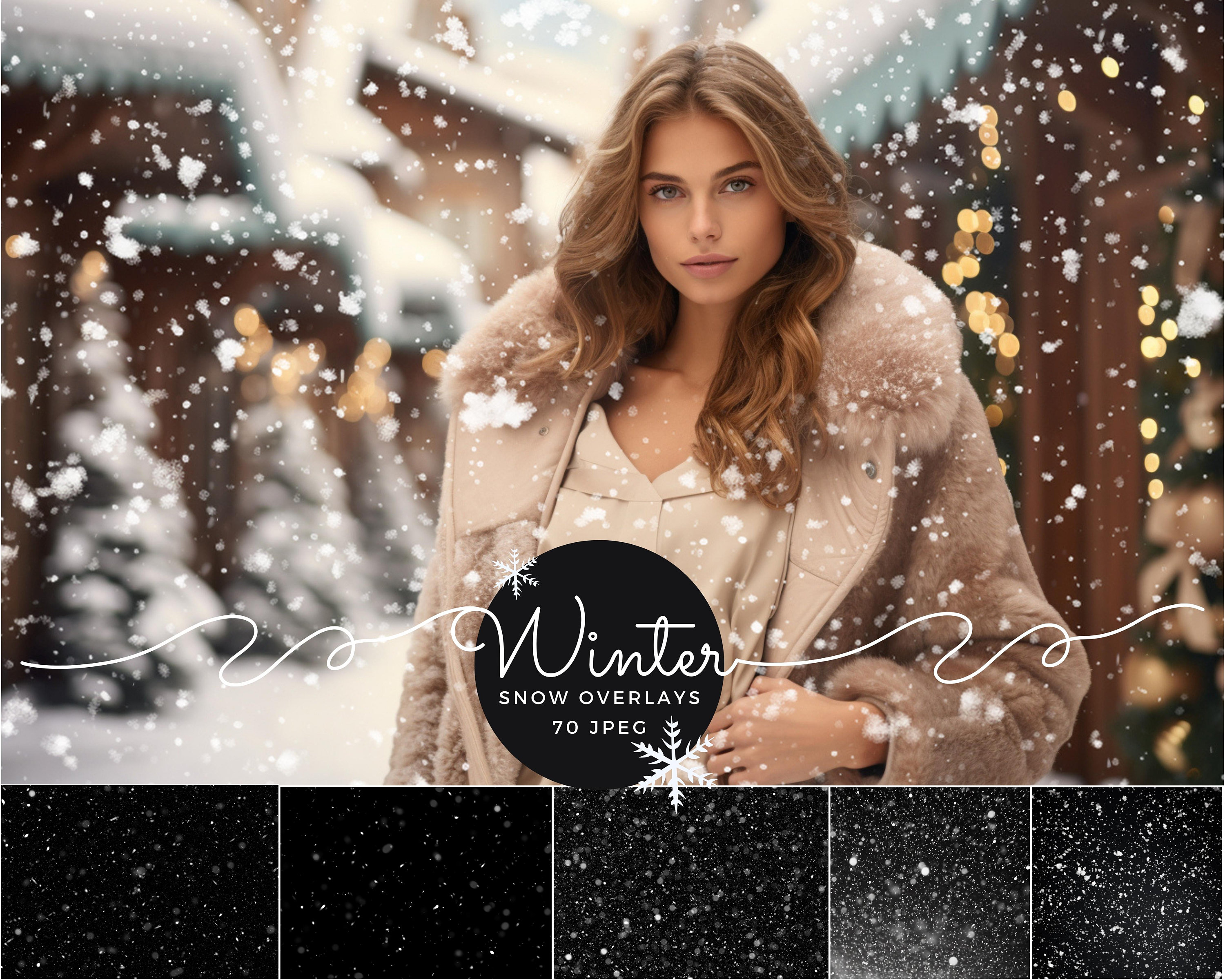 70 Realistic Falling Snow Photoshop Overlays, Christmas Snowflakes ...