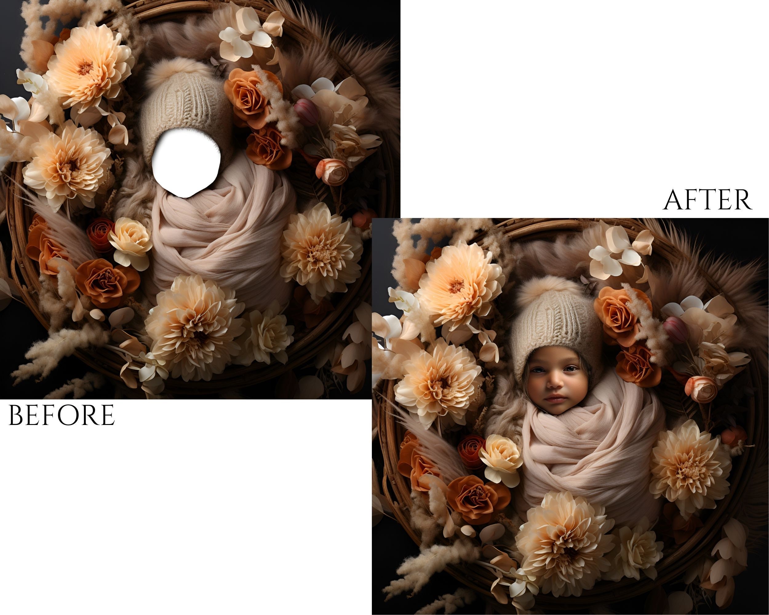 Newborn Face Insert Digital Backdrops, Photoshop Composite Digital ...