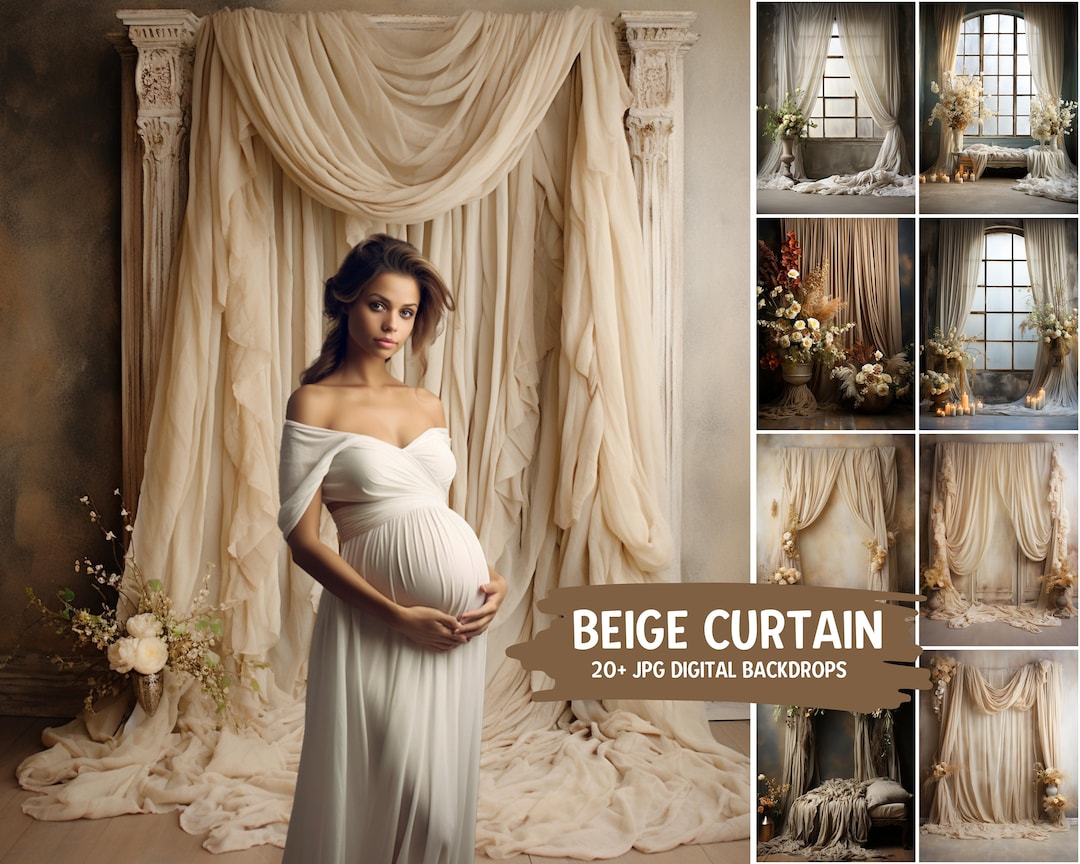 20+ Digital Curtain Backdrop, Breathtaking Beige Dreamy Sheer Curtain ...