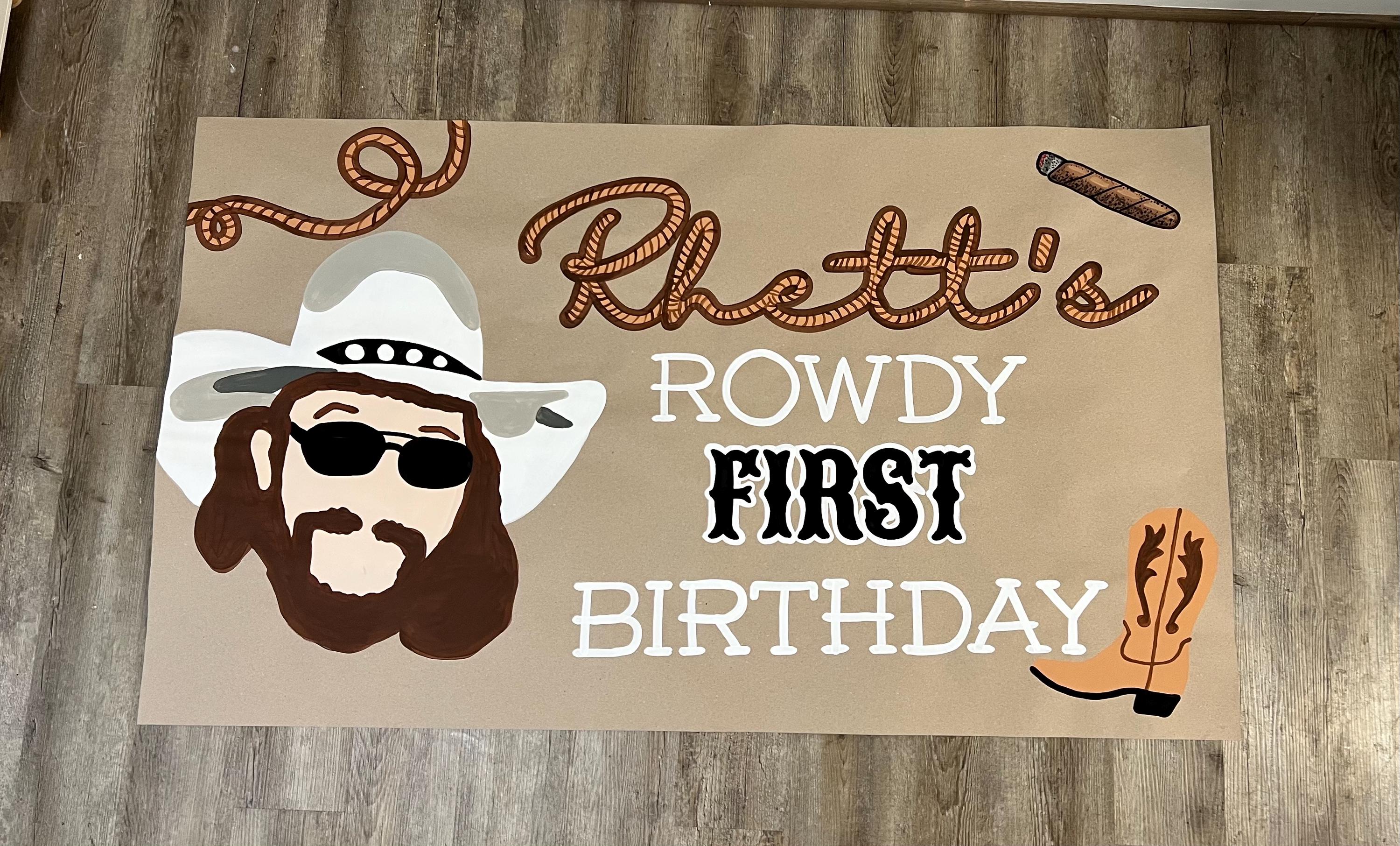 Hand Painted One Rowdy Western Banner: Custom Celebration Decor - Etsy