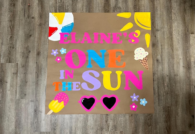 Hand Painted Summer Themed Birthday Banner: Custom Birthday, Shower ...