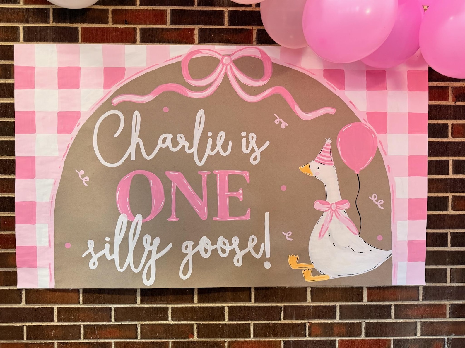 Hand Painted One Silly Goose Banner: Custom Party Decoration - Etsy