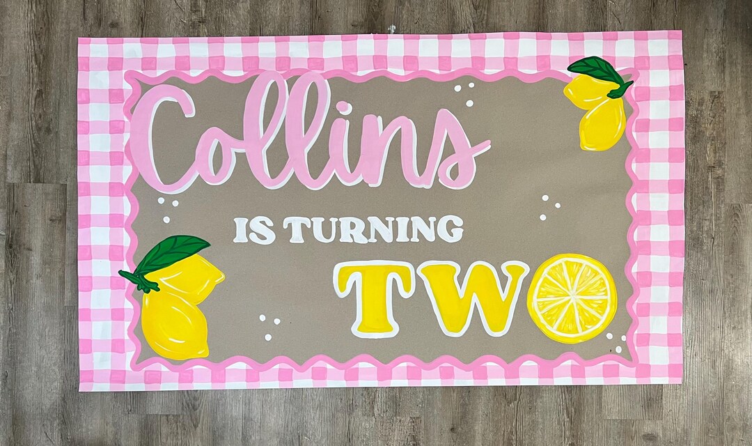 Hand Painted Lemon Birthday Banner: Custom Party Decoration - Etsy