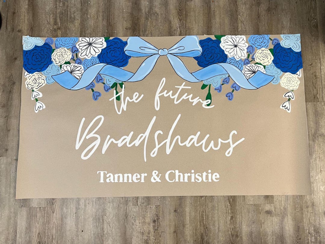 Hand Painted Engagement Banner: Custom Party Decor - Etsy
