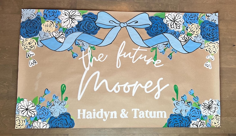 Hand Painted Engagement Banner: Custom Party Decor - Etsy