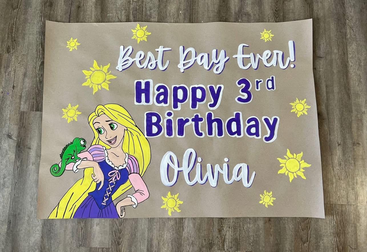 Hand Painted Banner: Birthday, Anniversary, Graduation, Baby Shower ...