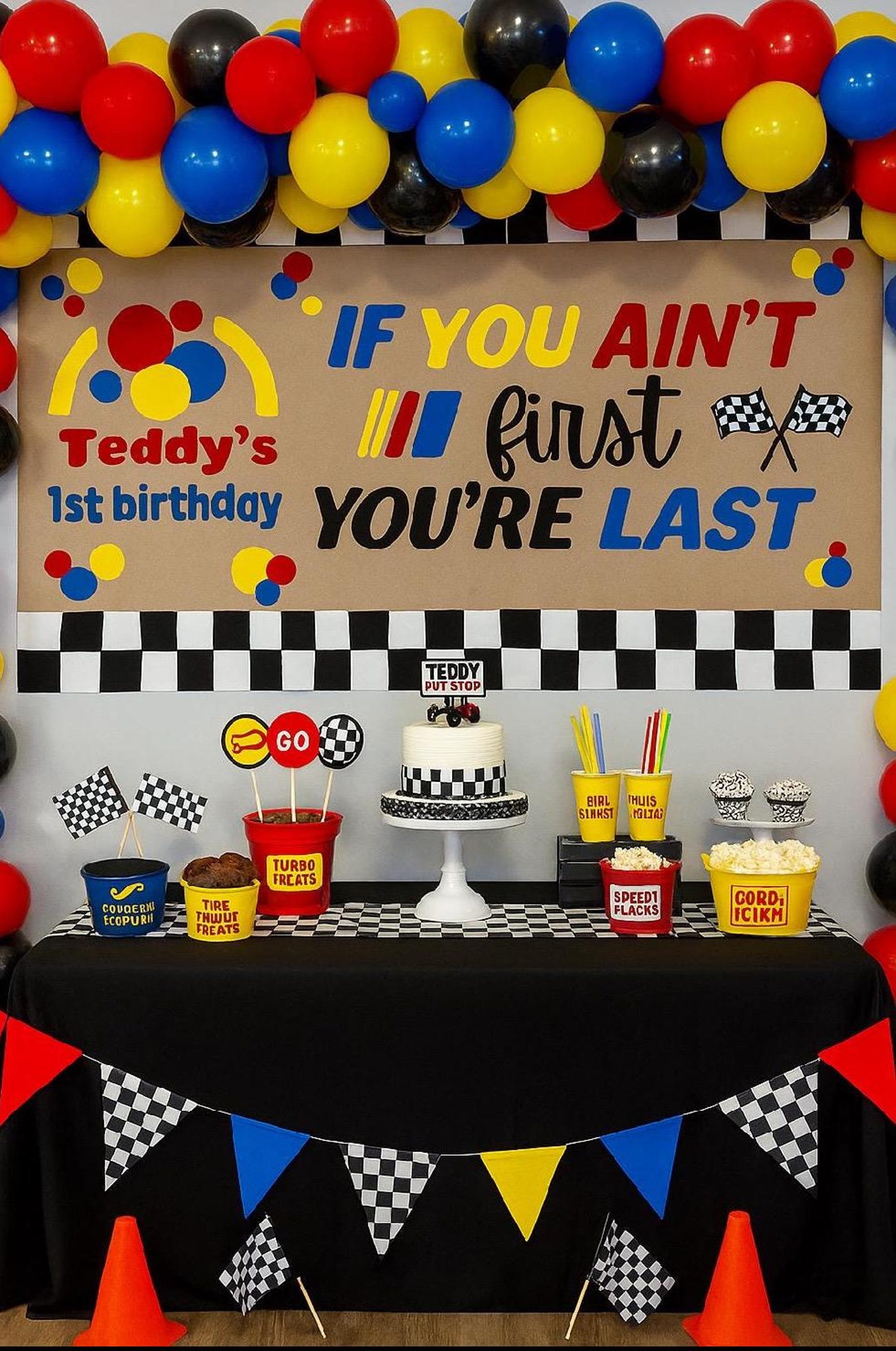 Hand-painted If You Ain’t First Your Last Birthday Banner: Custom Theme ...