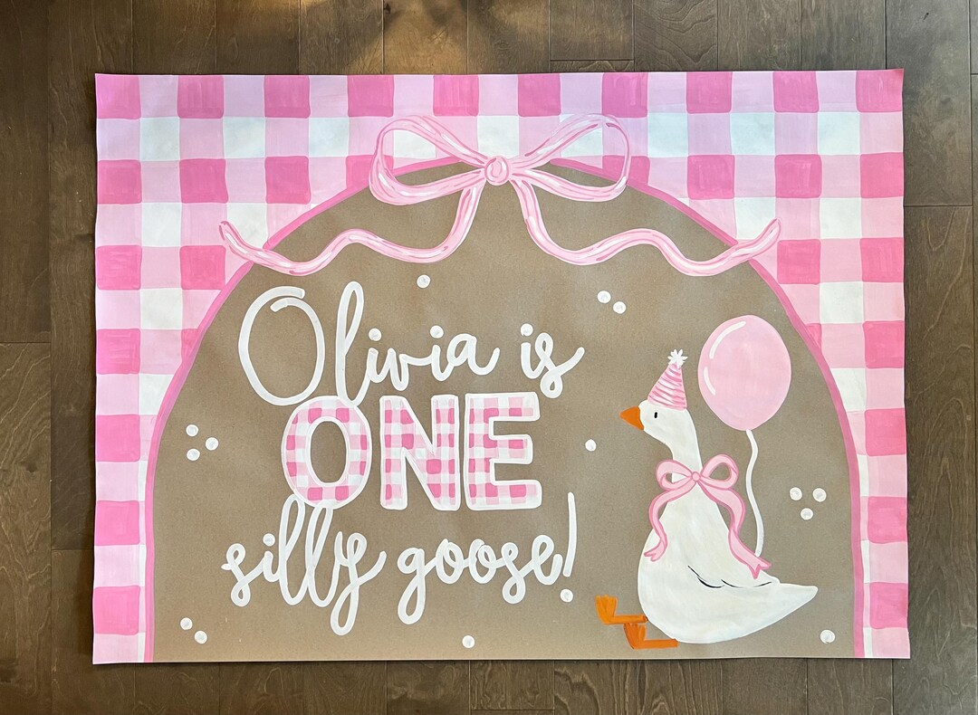 One Silly Goose Birthday Banner Hand Painted Custom Party Decoration - Etsy