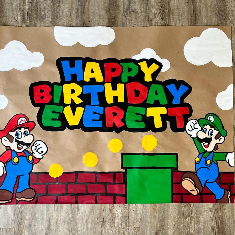 Mario Flag - Etsy
