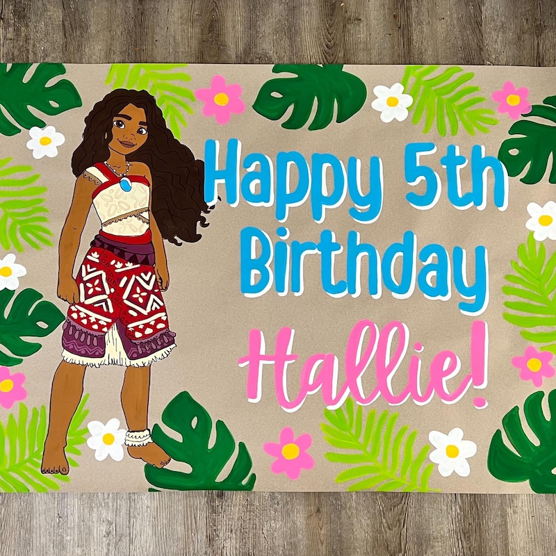 Moana Banner Birthday - Etsy
