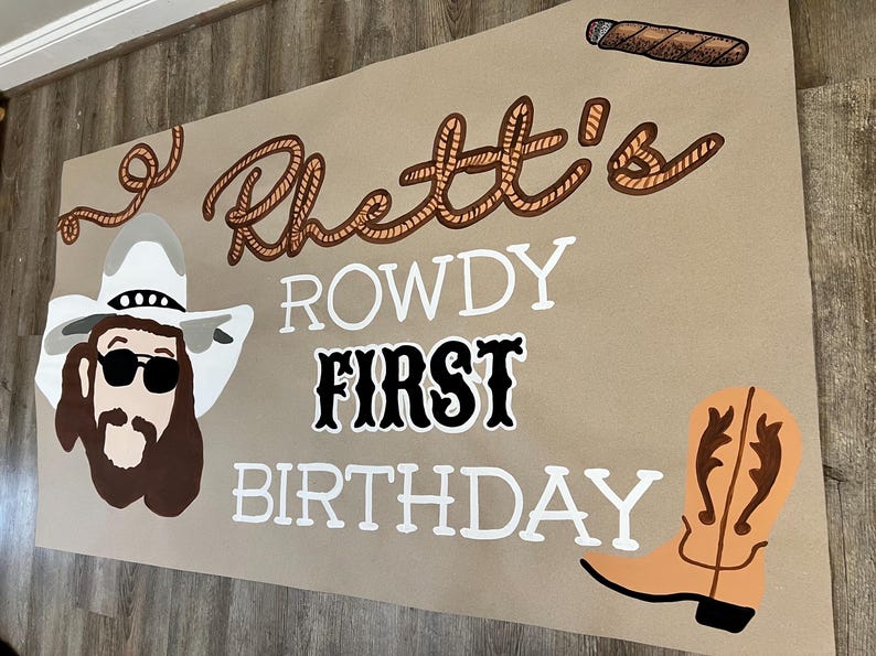 Hand Painted One Rowdy Western Banner: Custom Celebration Decor - Etsy