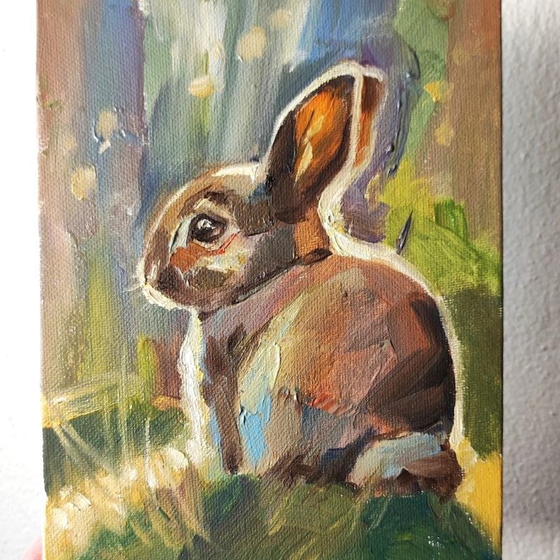 Rabbit Oil Painting - Etsy