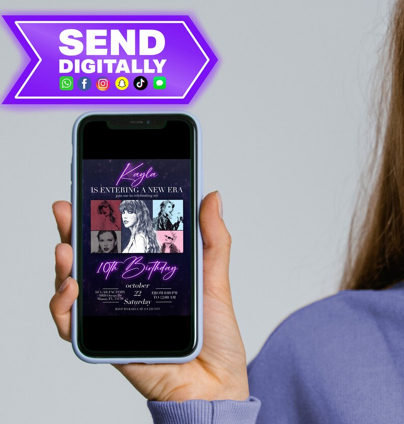 Era Invite Taylor Swift Birthday Invitation Eras Tour Invitation Taylor ...