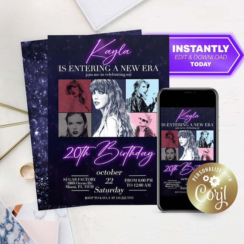 Era Invite Birthday Invitation Eras Tour Invitation Swifty Birthday ...