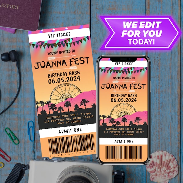 Quinceanera Vip Ticket Invitation - Etsy