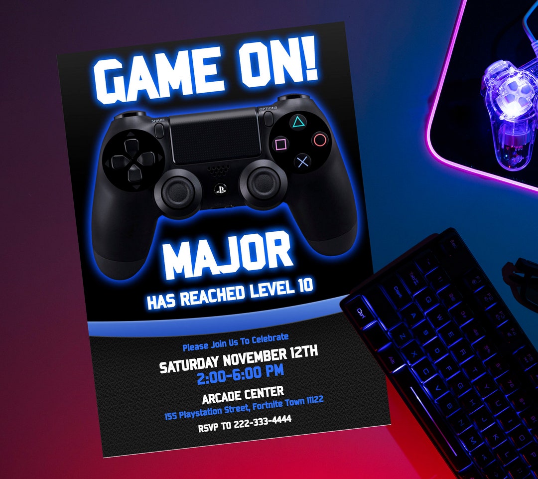 Gamer Invitation Video Game Invitation Gamer Birthday Invitation ...