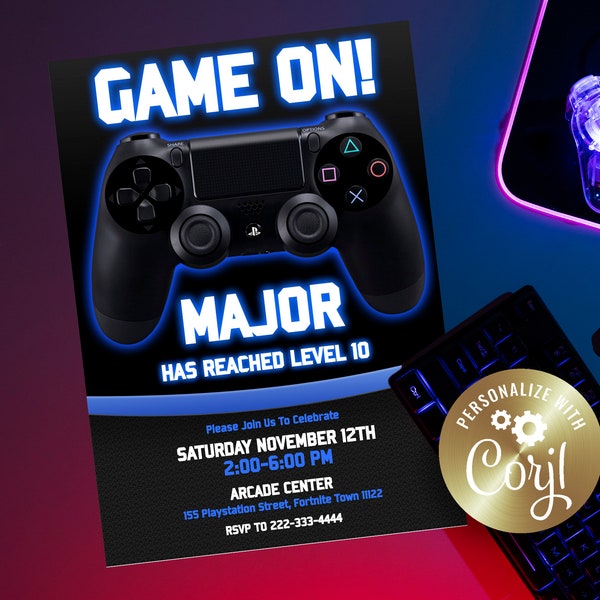 Playstation Invitation Templates - Etsy