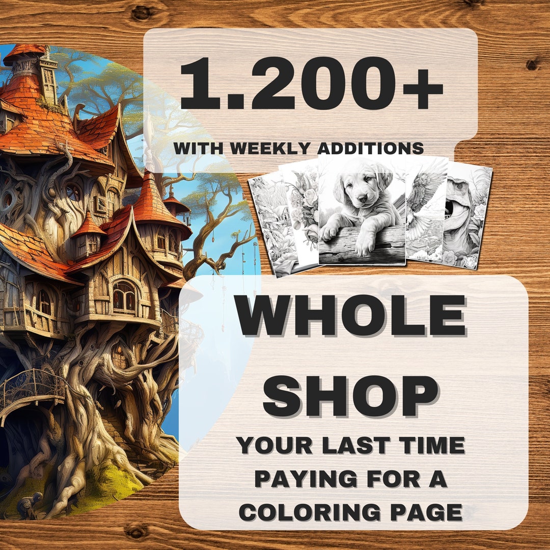 2000+ Coloring Pages Whole Shop Bundle PLUS Tile Style Posters ...