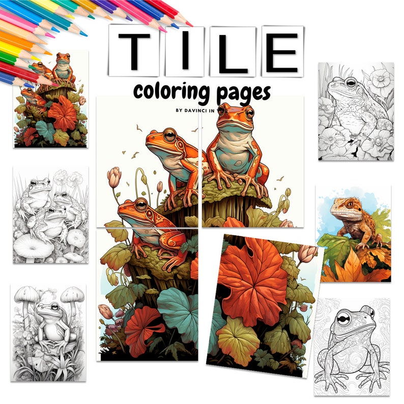 60 Frogs, Toads, Salamanders, Newts in the World of Amphibians Coloring ...