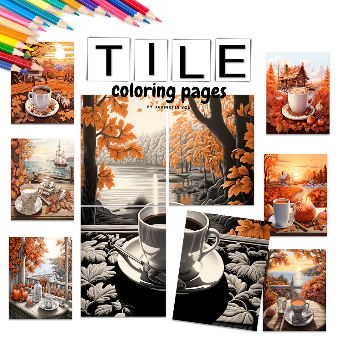 45 Cents - 60high Definition Images - Relaxing Fall Latte Coloring ...