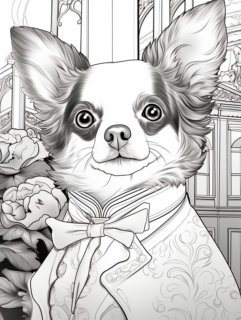 60 Dogs in Tuxedos Coloring Pages PLUS 10 Tile Style Posters / Includes ...