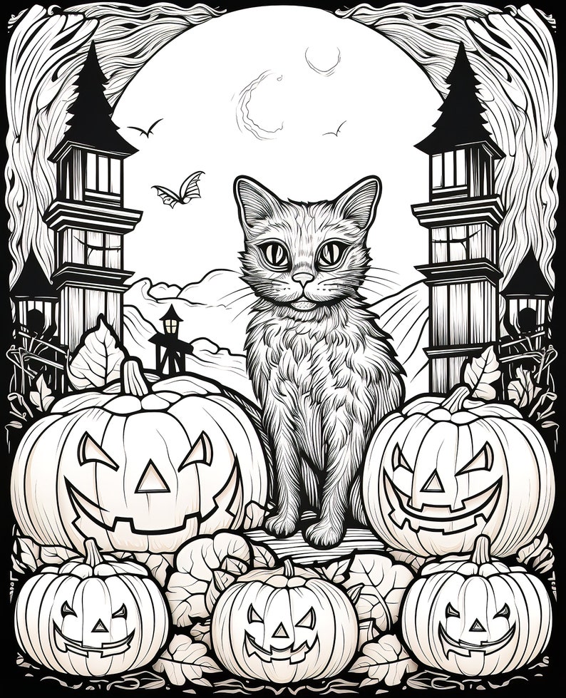 60 Halloween Coloring Pages PLUS 10 Tile Style Posters / Includes ...