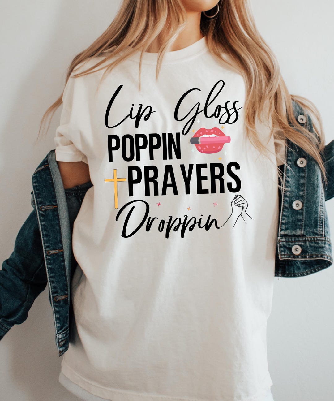 Christian Women Lip Gloss Poppin Prayer Droppin Shirt, Women's Tee ...