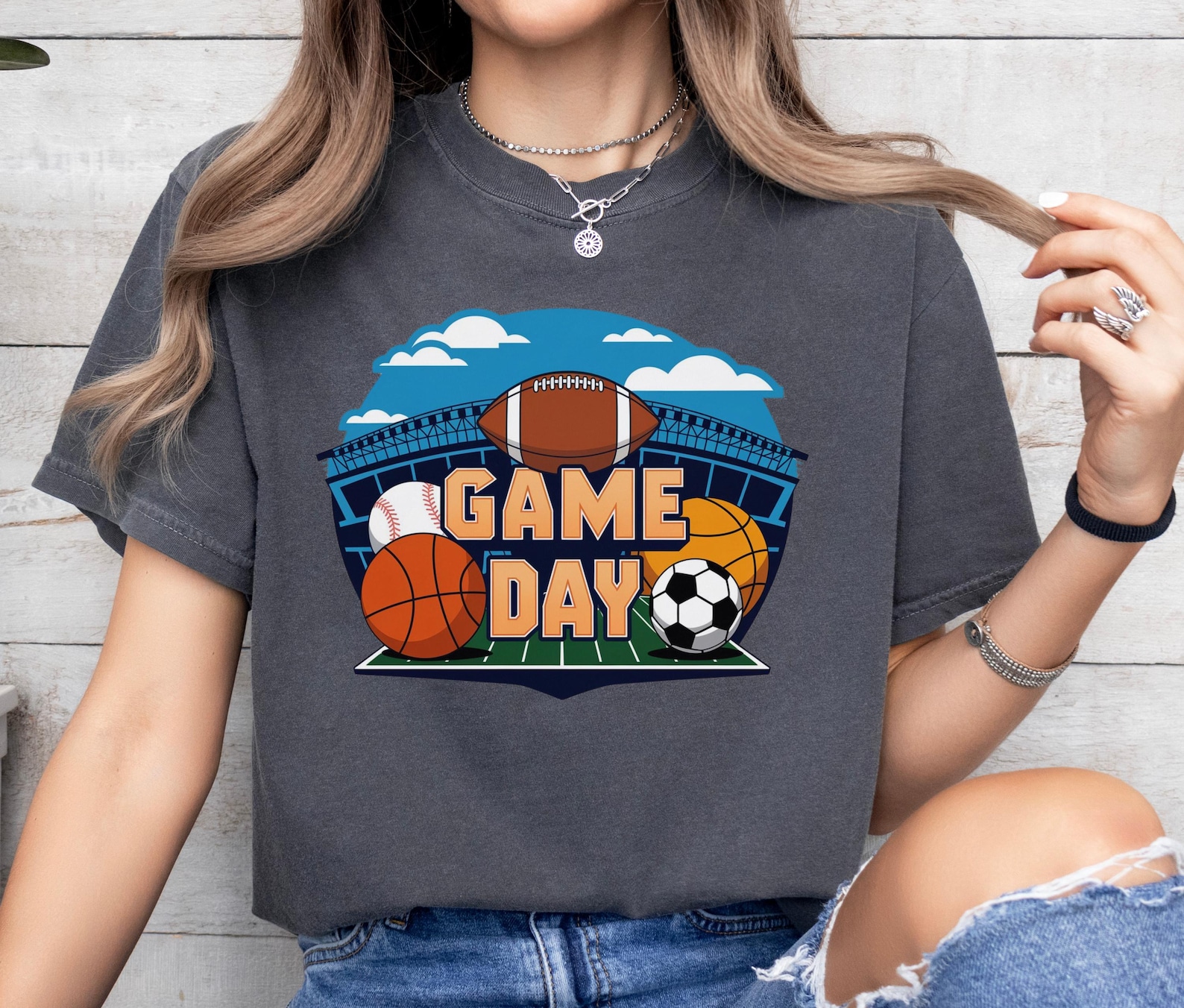 Game Day Shirt for Sports Fans, Football Games, Stadium Wear, Casual ...
