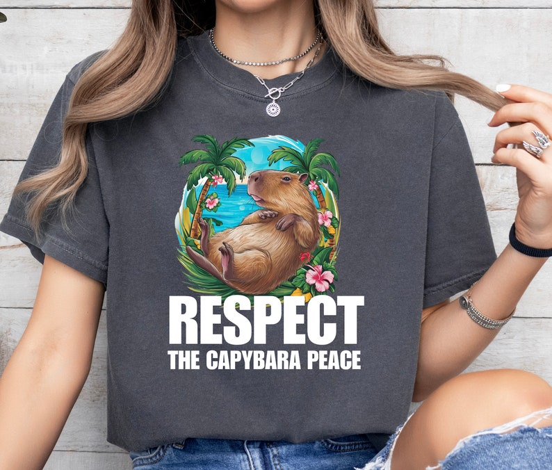 Capybara Beach Shirt Animal Lovers Vacation Plus Sizes Respect the ...