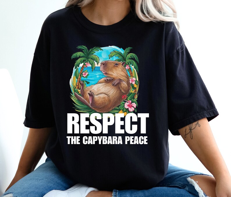 Capybara Beach Shirt Animal Lovers Vacation Plus Sizes Respect the ...