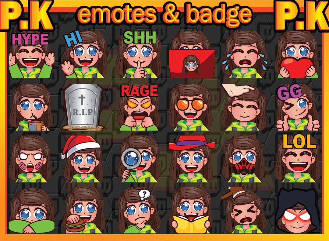 Twitch Hoodie Girls Emotes girls Custom Emotes discord Emotes - Etsy