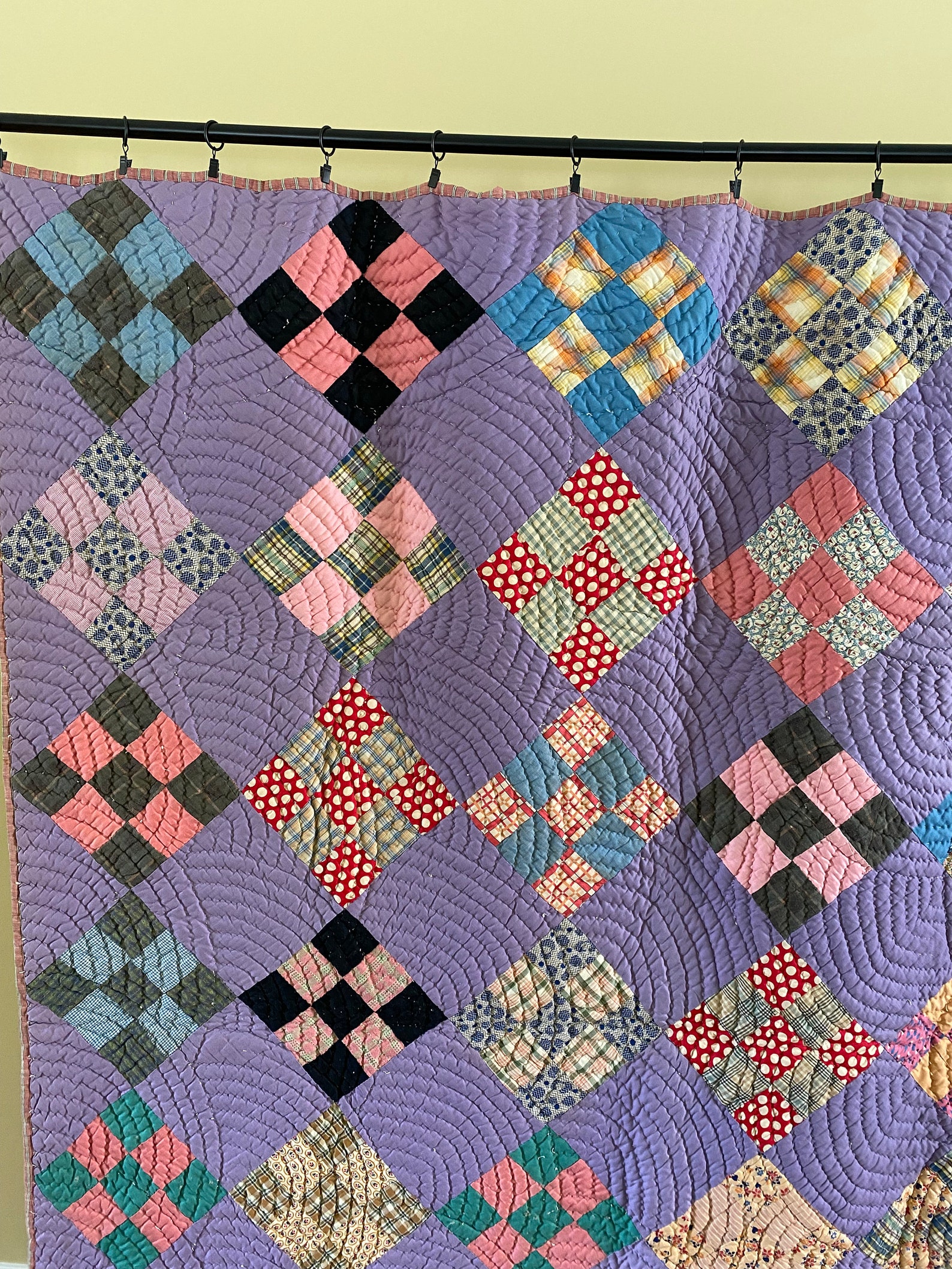 Vintage Quilt 9 Patch on Point - Etsy